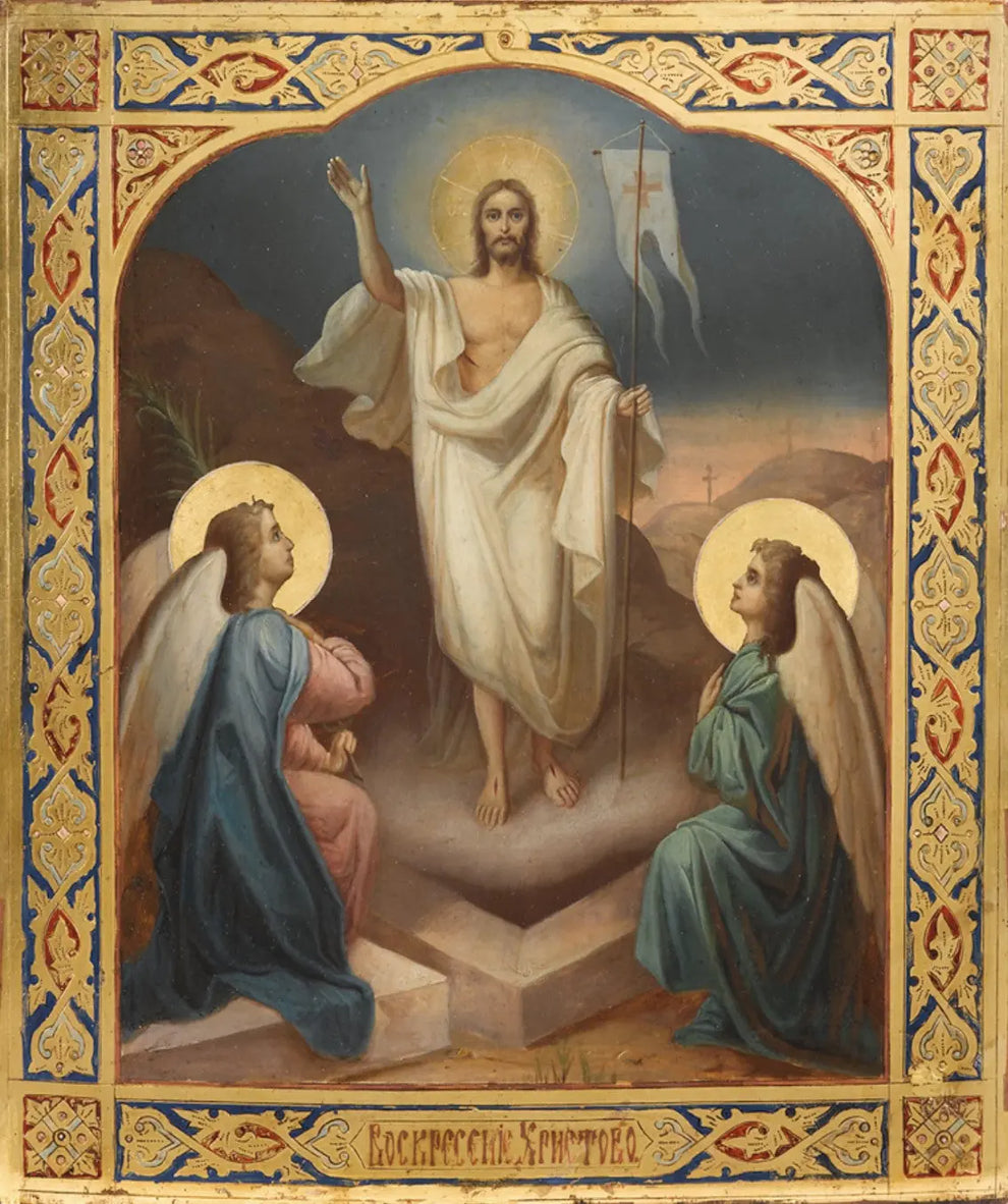 Resurrection of Jesus Christ. Wooden orthodox icon - iconsofsaints.com