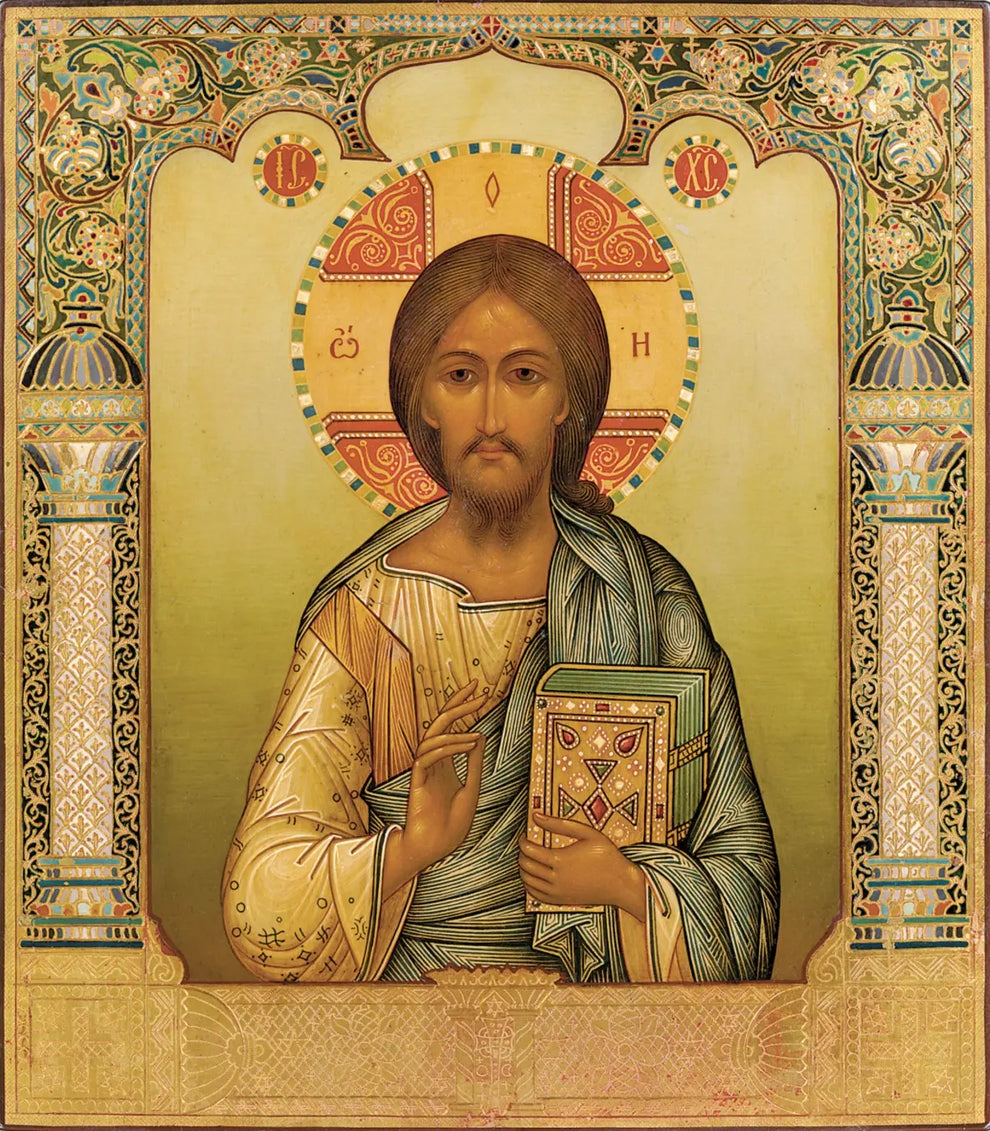Lord Jesus Christ the Savior Pantocrator. Wooden orthodox icon ...