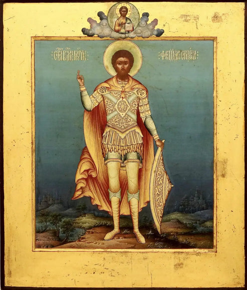 Saint Greatmartyr Theodore Stratilates of Heraclea. Wooden orthodox ...