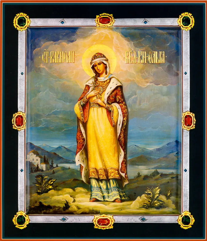 Olga of Kiev Equal-to-the-Apostles Blessed Princess. Wooden orthodox i ...