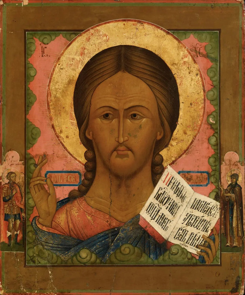 Lord Jesus Christ the Savior Pantocrator. Wooden orthodox icon ...