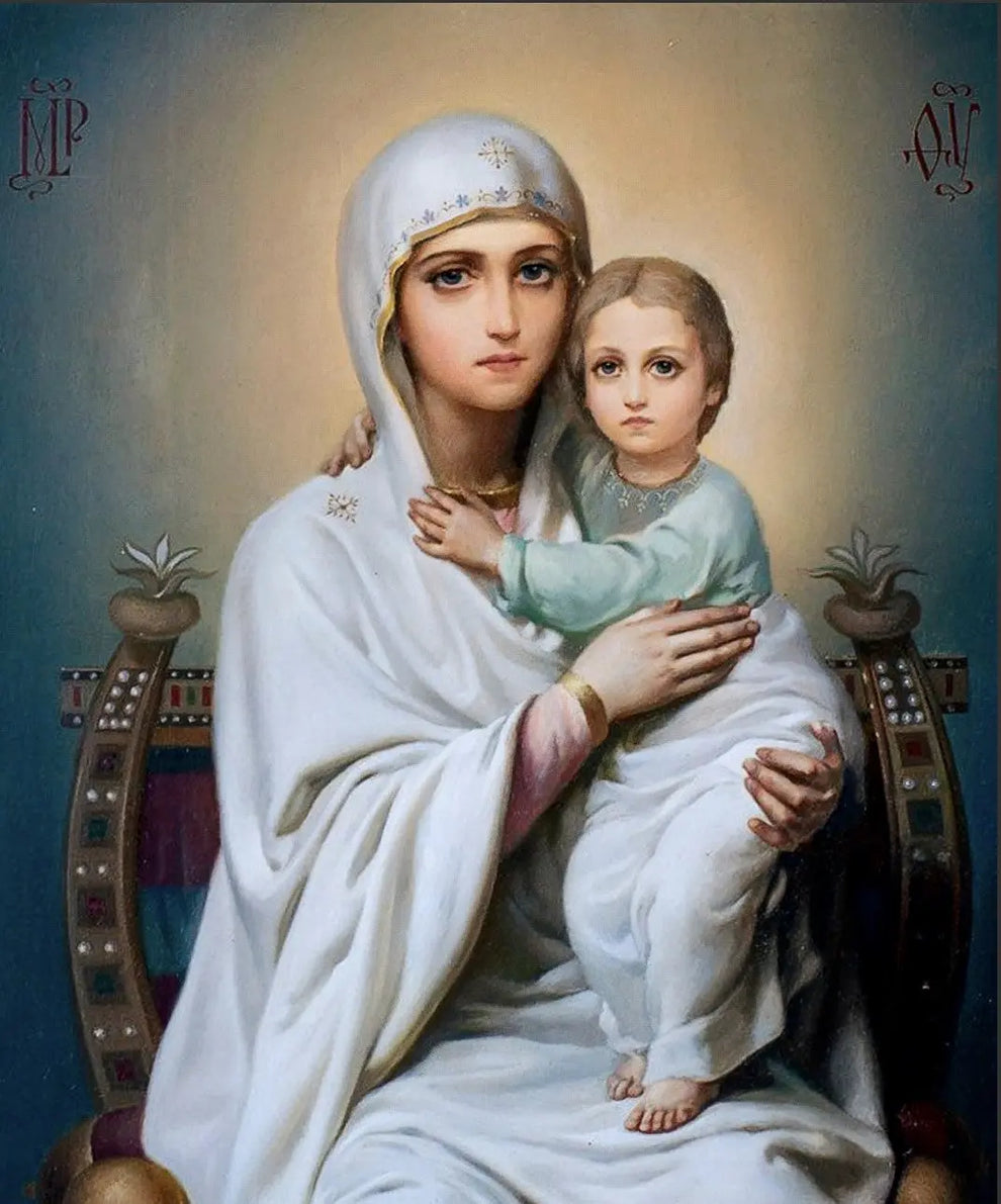 Mother of God Virgin Mary the Theotokos "The Giver". Wooden orthodox i ...