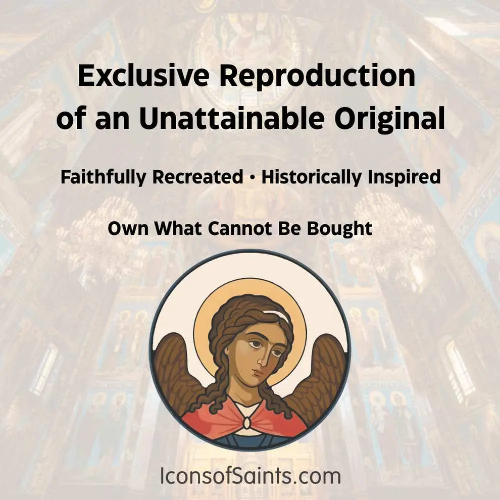 Saint Sergius of Radonezh with the Holy Trinity. Wooden orthodox icon ...