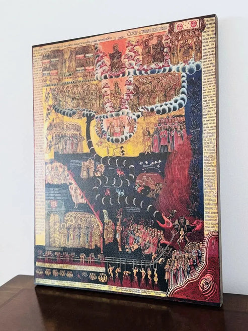 Icon of the Last Judgement of God. Wooden orthodox icon ...