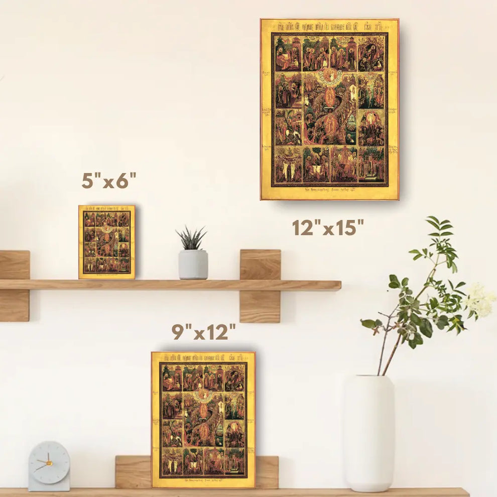Twelve Great Feasts and the Resurrection of Christ Orthodox Icon ...