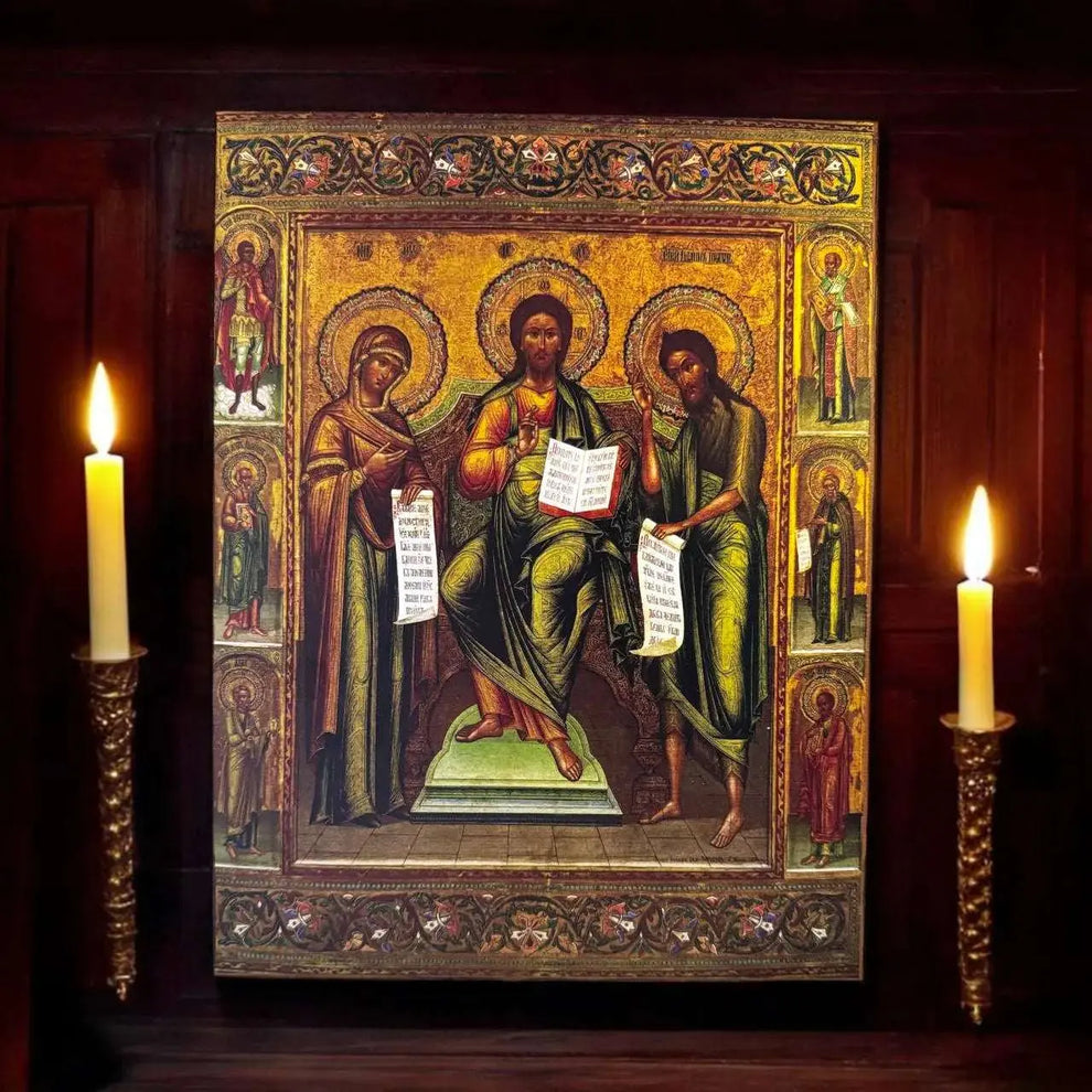 Deesis Jesus Christ with the Mother of God and John the Forerunner ...